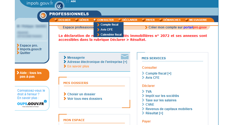 Comment consulter l'avis d'acompte et d'imposition et payer la CFE